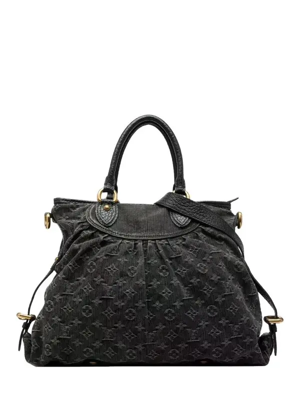 LOUIS VUITTON 2007 Monogram Denim Neo Cabby Gm Satchel - Black
