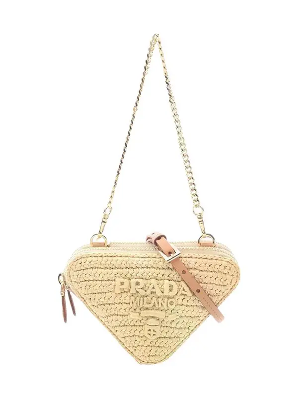 Prada 2010-2026 Raffia Crochet Mini Pouch - Neutrals