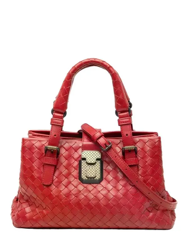 Bottega Veneta 2012-2026 Mini Nappa Intrecciato Roma Satchel - Red