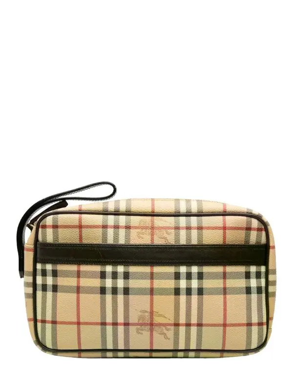Burberry Haymarket Check Coated Canvas Clutch - Neutrals
