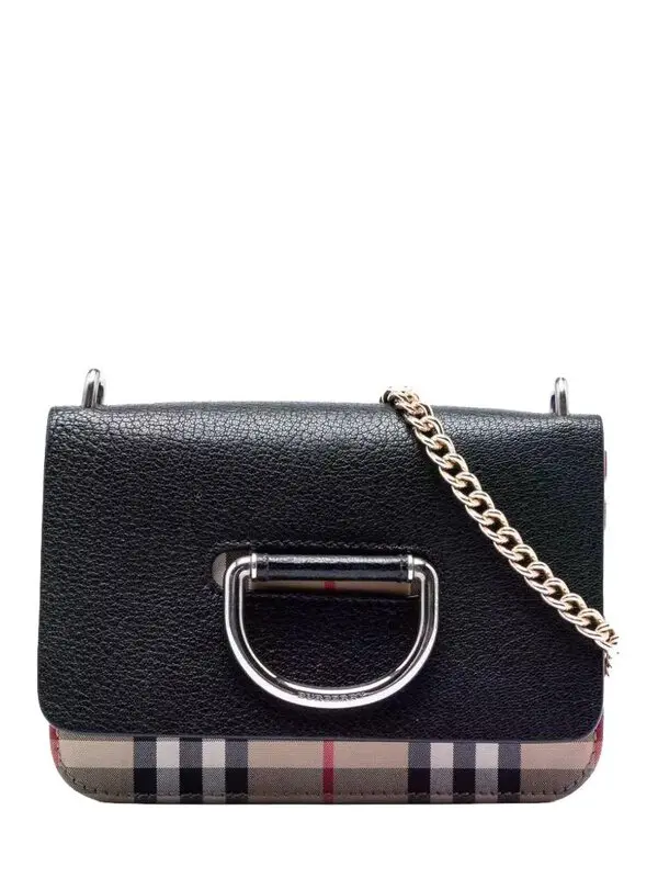 Burberry Mini House Check D-ring Shoulder Bag - Black