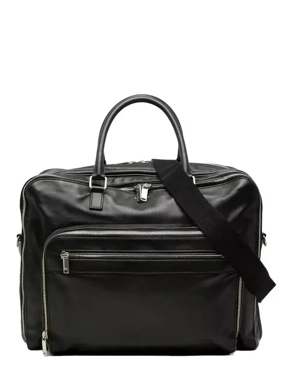 Saint Laurent 2022 Leather Weekender Bag Satchel - Black