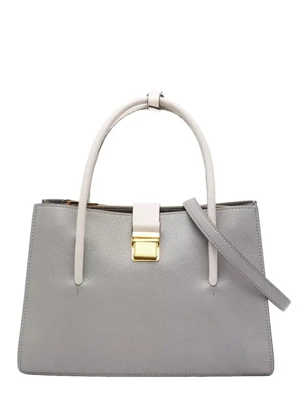 Miu Miu Bicolor Madras Goatskin Satchel - Grey