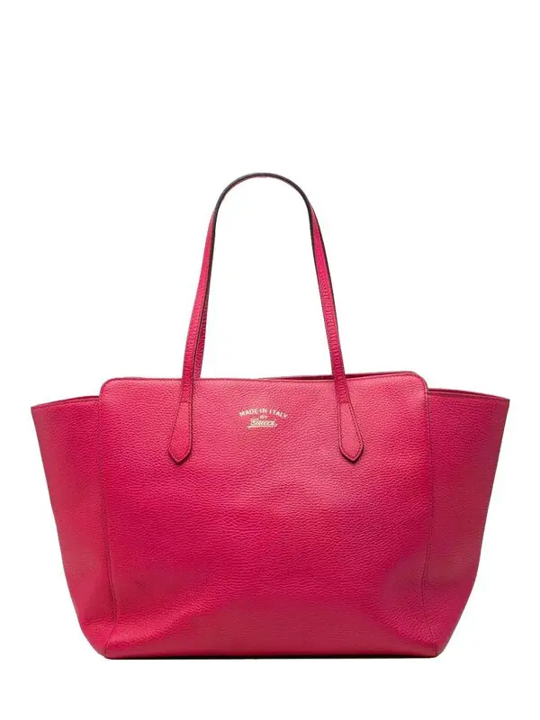Gucci Leather Swing Tote Bag - Pink
