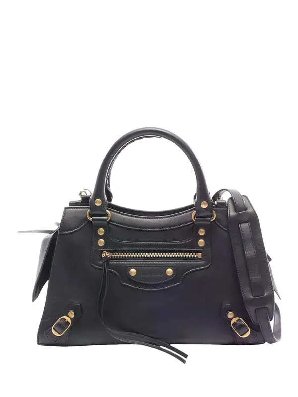 Balenciaga 2010-2026 Small Motocross Neo Classic City Satchel - Black