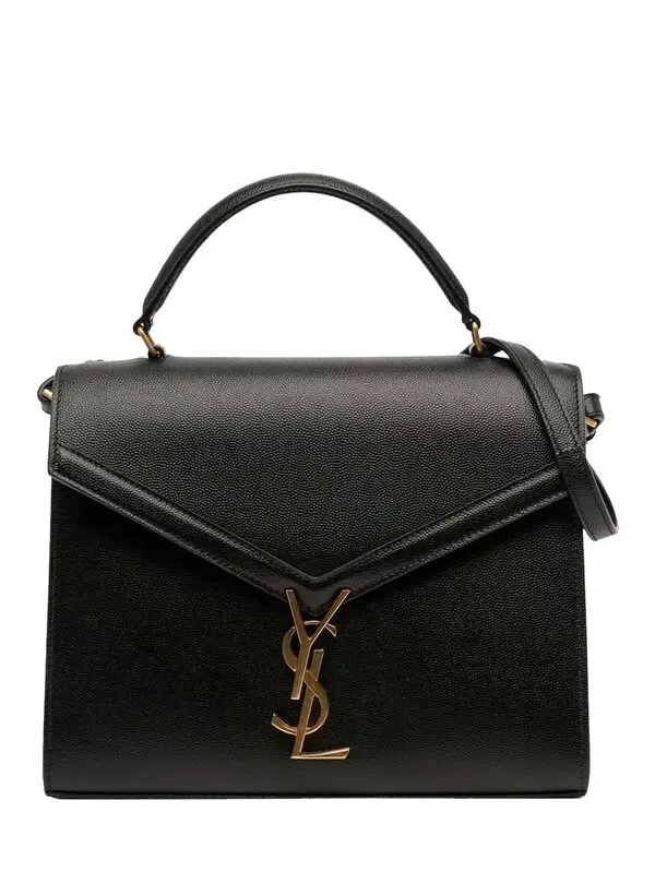Saint Laurent 2019 Medium Monogram Cassandra Top Handle Satchel - Black