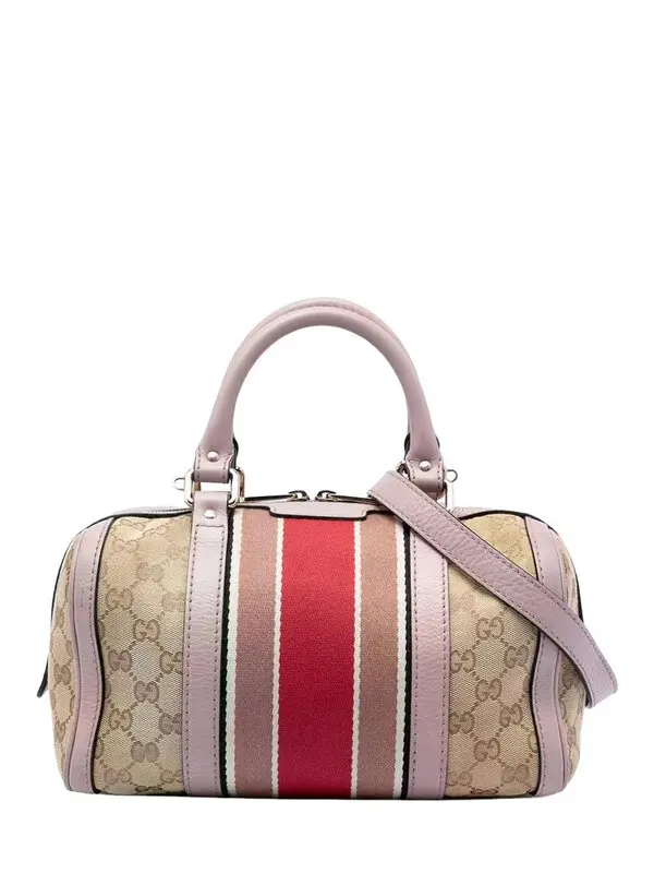 Gucci Gg Canvas Web Joy Boston Bag Satchel - Neutrals