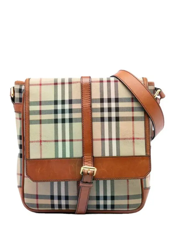 Burberry Haymarket Check Nylon Messenger Bag - Neutrals