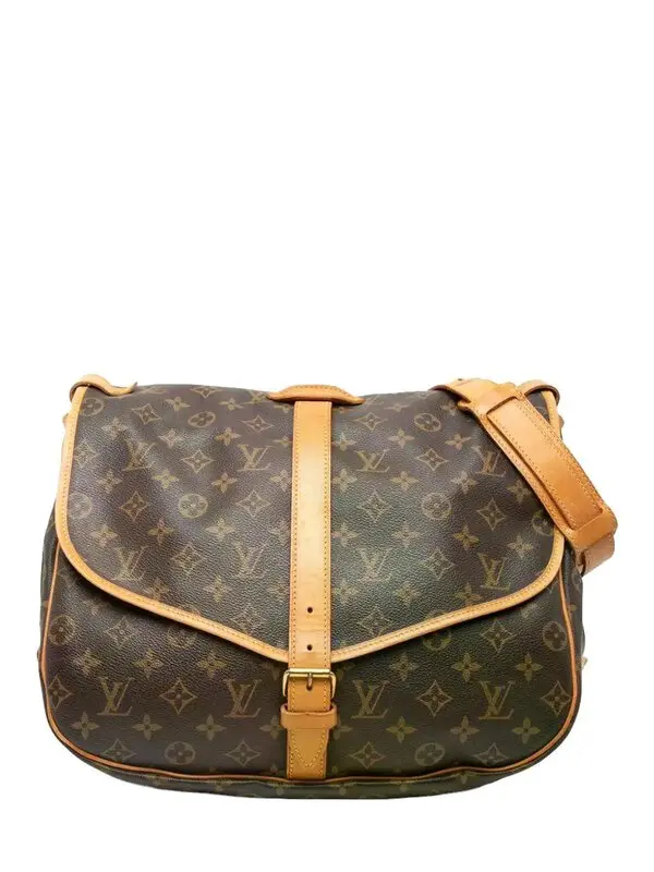 LOUIS VUITTON 1993 Monogram Saumur 35 Crossbody Bag - Brown