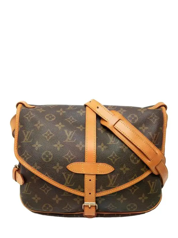 LOUIS VUITTON 1992 Monogram Saumur 30 Crossbody Bag - Brown