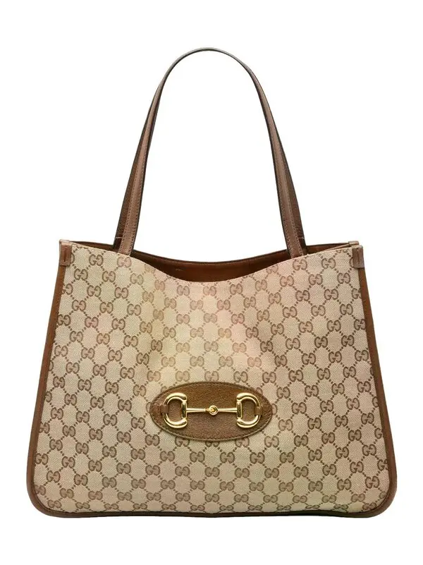Gucci Gg Canvas Horsebit 1955 Tote Bag - Neutrals