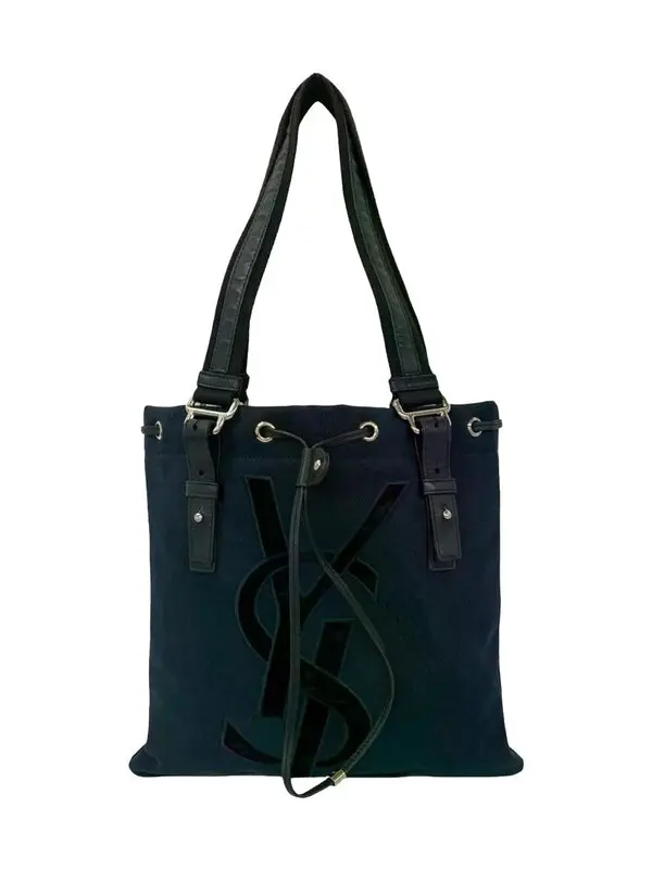 Saint Laurent 2000-2012 Canvas Kahala Tote Bag - Blue