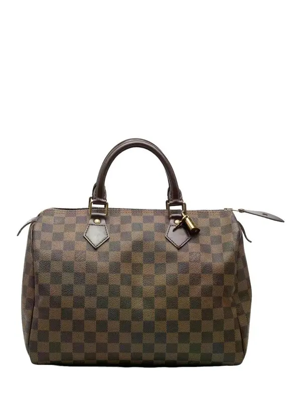 LOUIS VUITTON 2008 Damier Ebene Speedy 30 Boston Bag - Brown