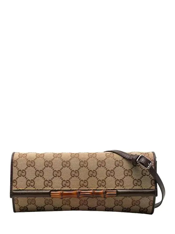 Gucci Gg Canvas Bamboo Bar Crossbody Bag - Neutrals