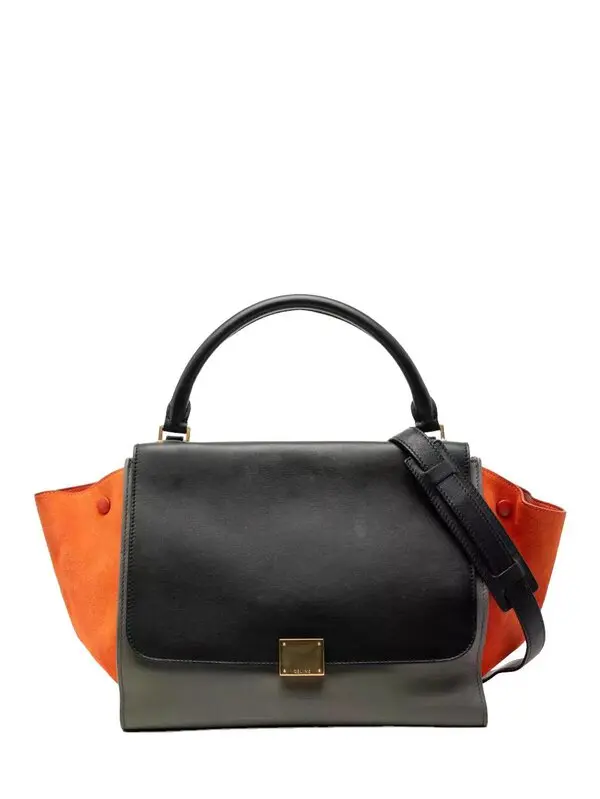 Celine 2013 Medium Tricolor Trapeze Satchel - Grey