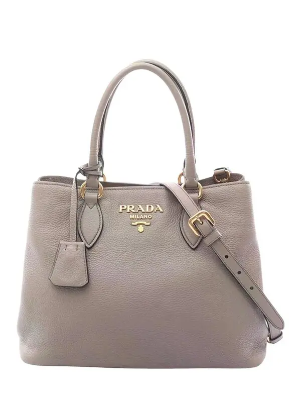 Prada Viteillo Daino Satchel Handbag - Neutrals
