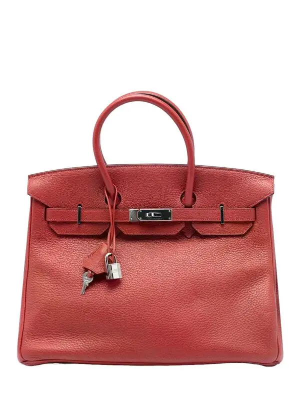 Hermès 2009 Togo Birkin Retourne 35 Handbag - Red