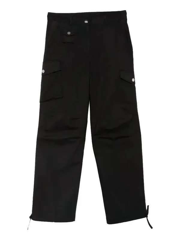 GANNI Cargo Pants With Drawstring Cuffs - Black