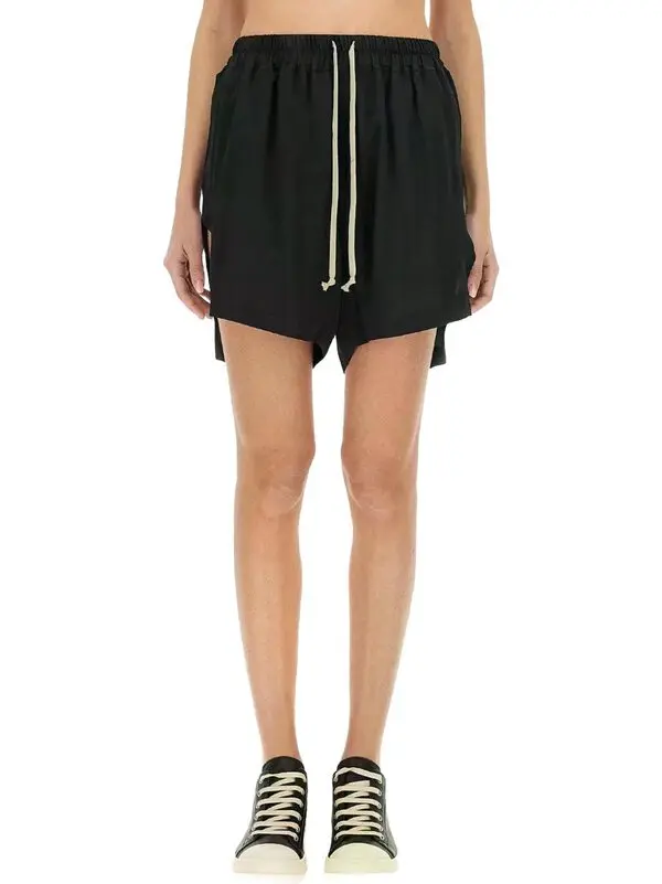 Rick Owens Boxers Drawstring Side-slit Shorts - Black