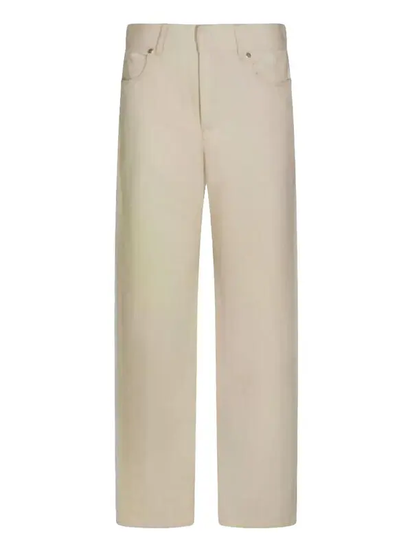 Fendi Logo-patch Straight Leg Jeans - Neutrals