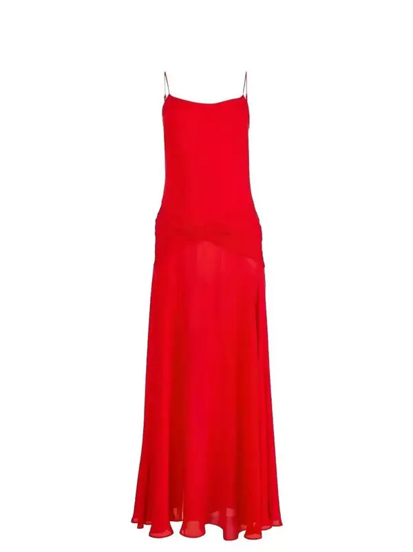 FLEUR DU MAL Nina Gathered Maxi Dress - Red