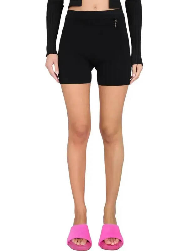Jacquemus Ribbed Knit Shorts - Black