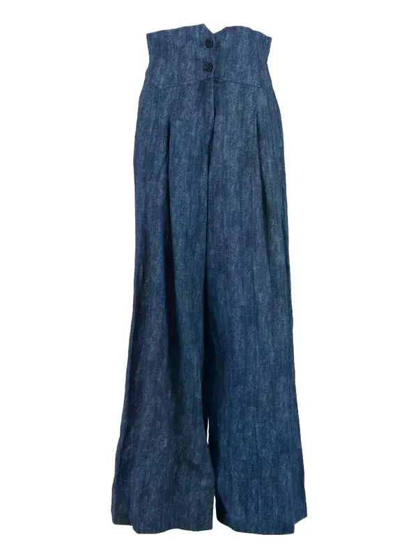 Ermanno Scervino Button-detail Palazzo Pants - Blue