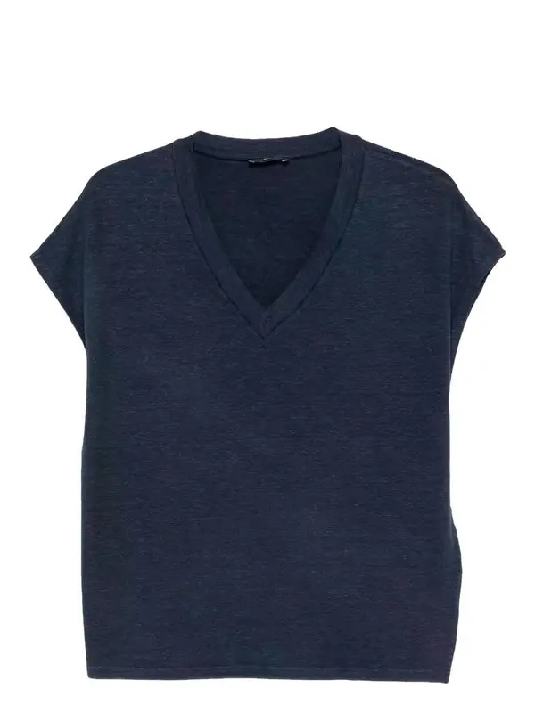 ANNE CLAIRE V-neck T-shirt - Blue