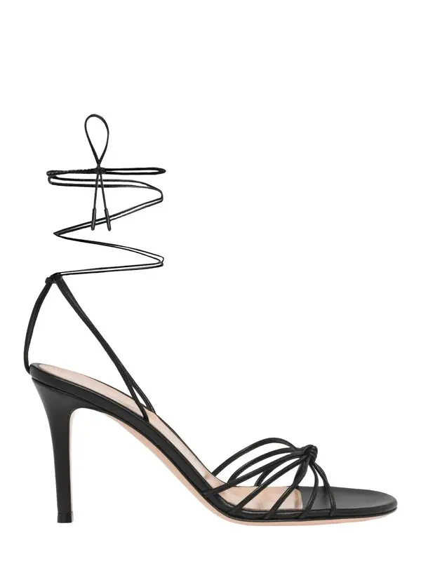 GIANVITO ROSSI Gwyneth 85 Leather Sandals - Black