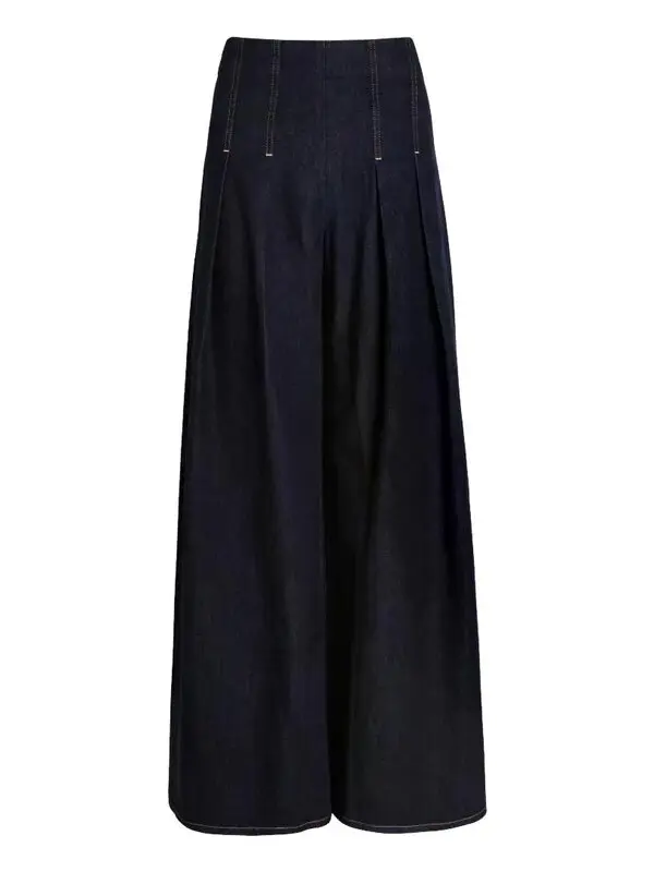 Alice + Olivia Henry Pleated Wide-leg Jeans - Blue