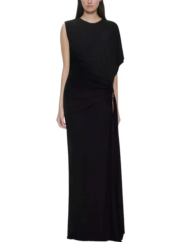 Christopher Esber Bezel Quartz Draped Tank Maxi Dress - Black