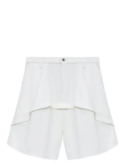 Loewe X Paula's Ibiza Asymmetric-panel Denim Shorts - White