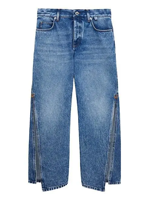 Loewe X Paula's Ibiza Flared Cropped Denim Jeans - Medium Blue