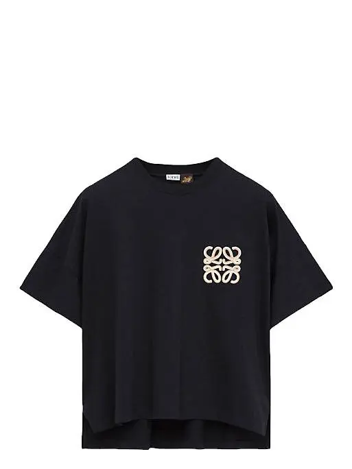 Loewe Anagram-appliqué Boxy-fit Cotton-jersey T-shirt - Black