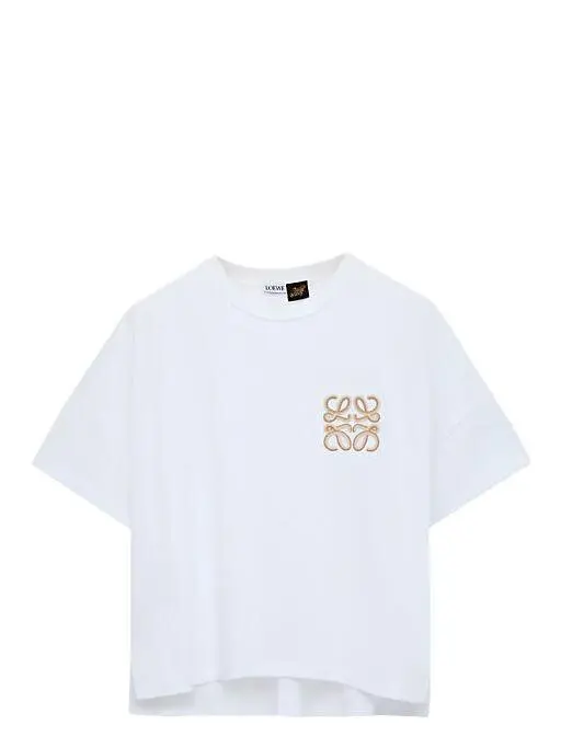 Loewe Anagram-appliqué Boxy-fit Cotton-jersey T-shirt - White