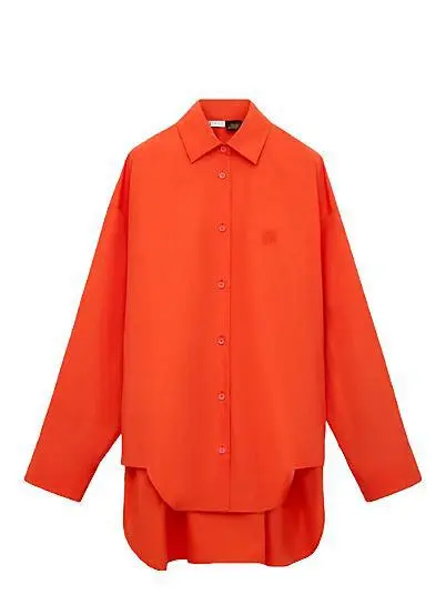 Loewe X Paula's Ibiza Anagram-embroidered Cotton Shirt - Orange