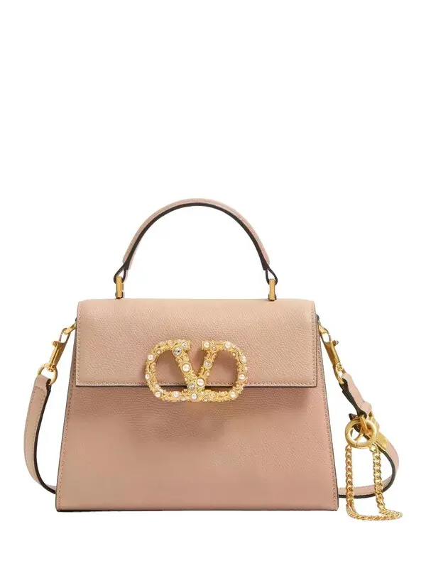 Valentino Garavani Vsling Small Handbag With Jewel Logo - Pink