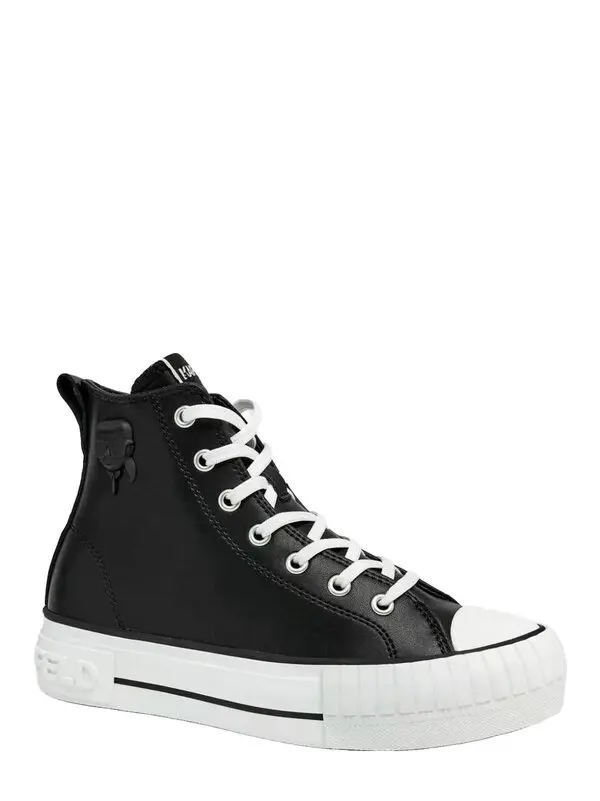 Karl Lagerfeld Appliqué Lace-up Sneakers - Black