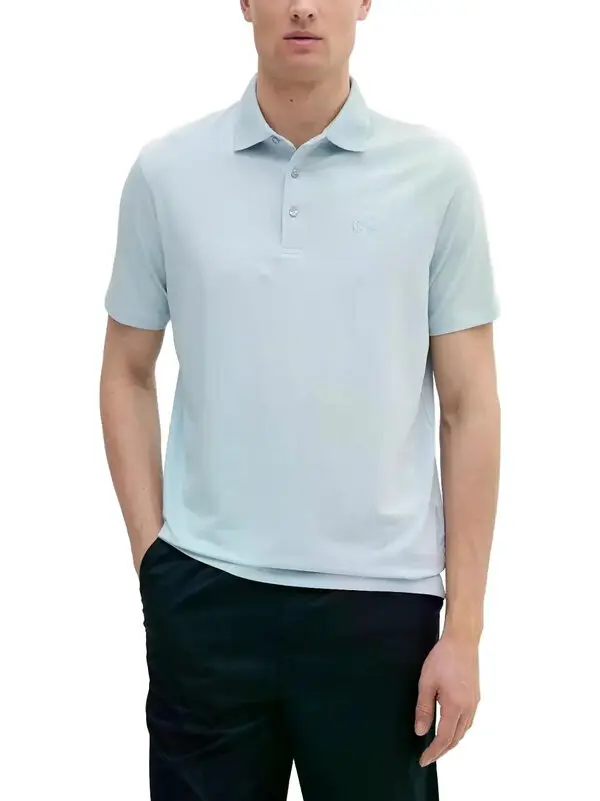 Karl Lagerfeld Logo-embroidered Polo Shirt - Blue