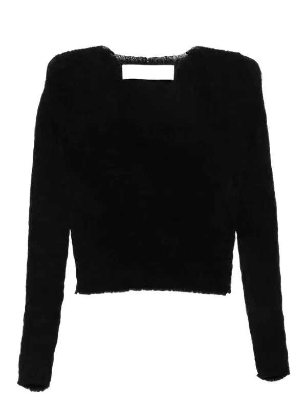 Isabel Benenato Textured Crop Top - Black