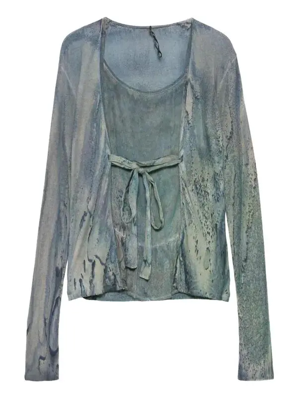 Masnada Acid-wash Blouse - Blue