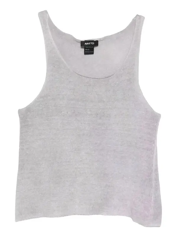 Avant Toi Knitted Racerback Tank Top - Grey
