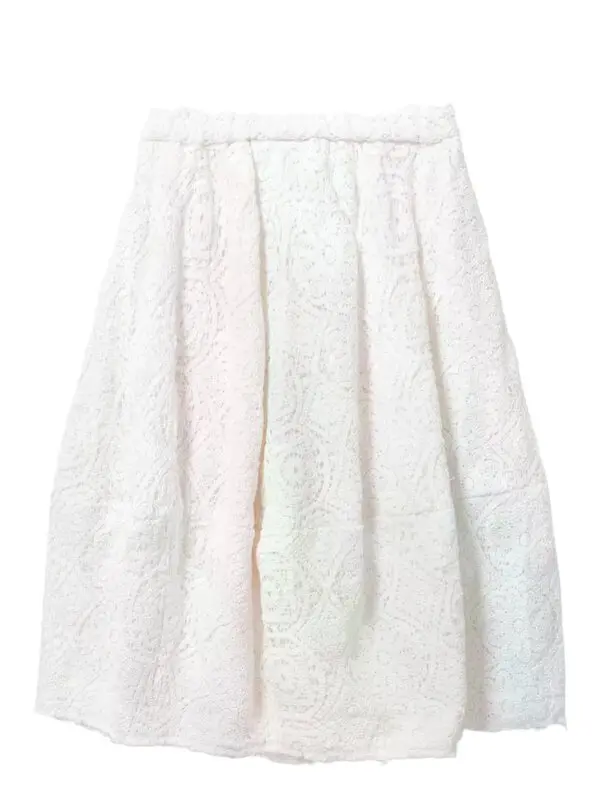 Comme Des Garçons Floral Embroidered Midi Skirt - White