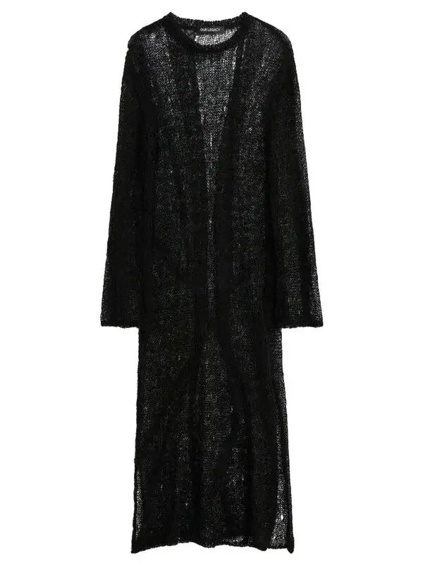 Our Legacy Ragged Open-knit Dress - Black