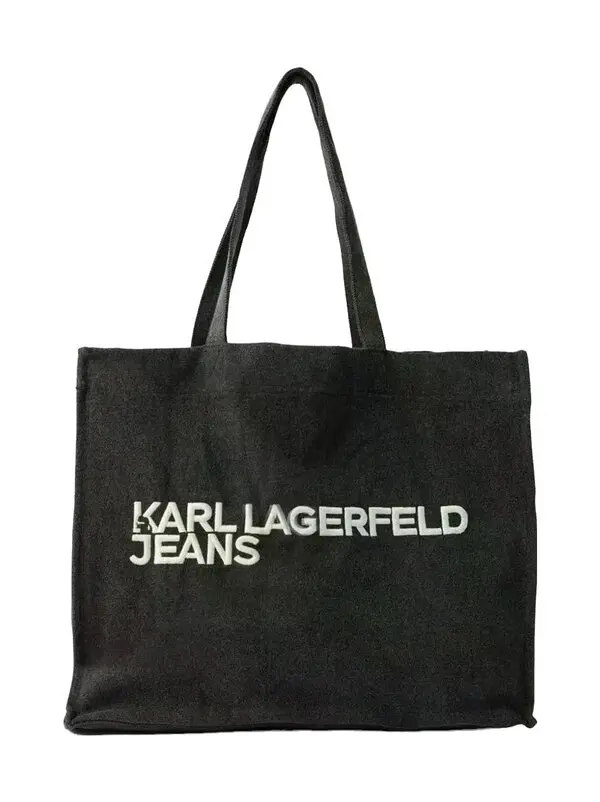 Karl Lagerfeld Logo-print Denim Tote Bag - Black