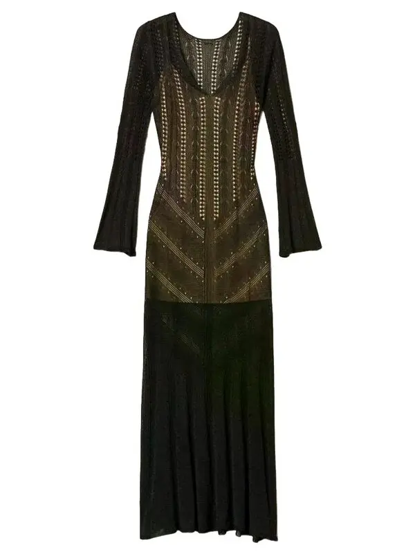 TWINSET Lurex-detail Maxi Dress - Black