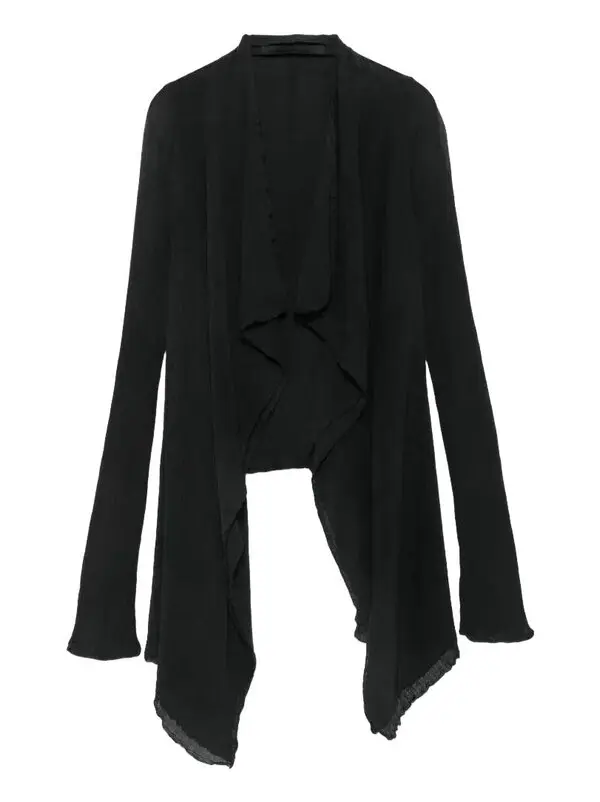 MARC LE BIHAN Crinkled Draped Cardigan - Black