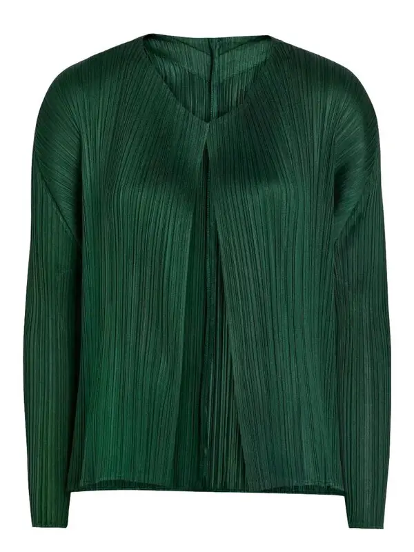 Issey Miyake Plissé-effect Cardigan - Green
