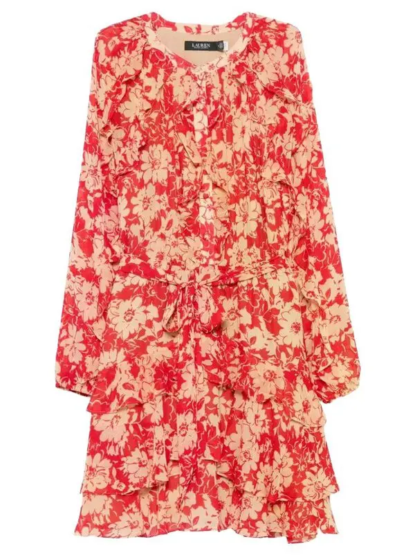 Ralph Lauren Floral-print Ruffled Dress - Red