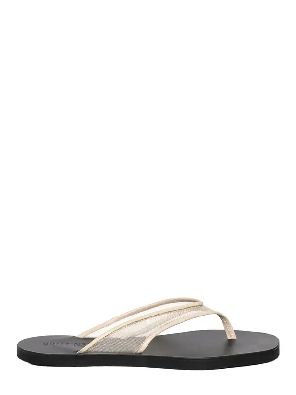 BRITT NETTA Seline Mesh Flat Sandals - Off-white